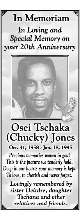 Osei Jones Obituary (2015) - Warwick, Bermuda - The Royal Gazette
