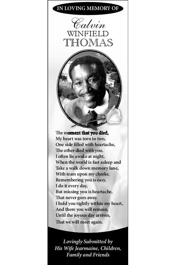 Calvin Thomas Obituary (2015) - Warwick, Bermuda - The Royal Gazette