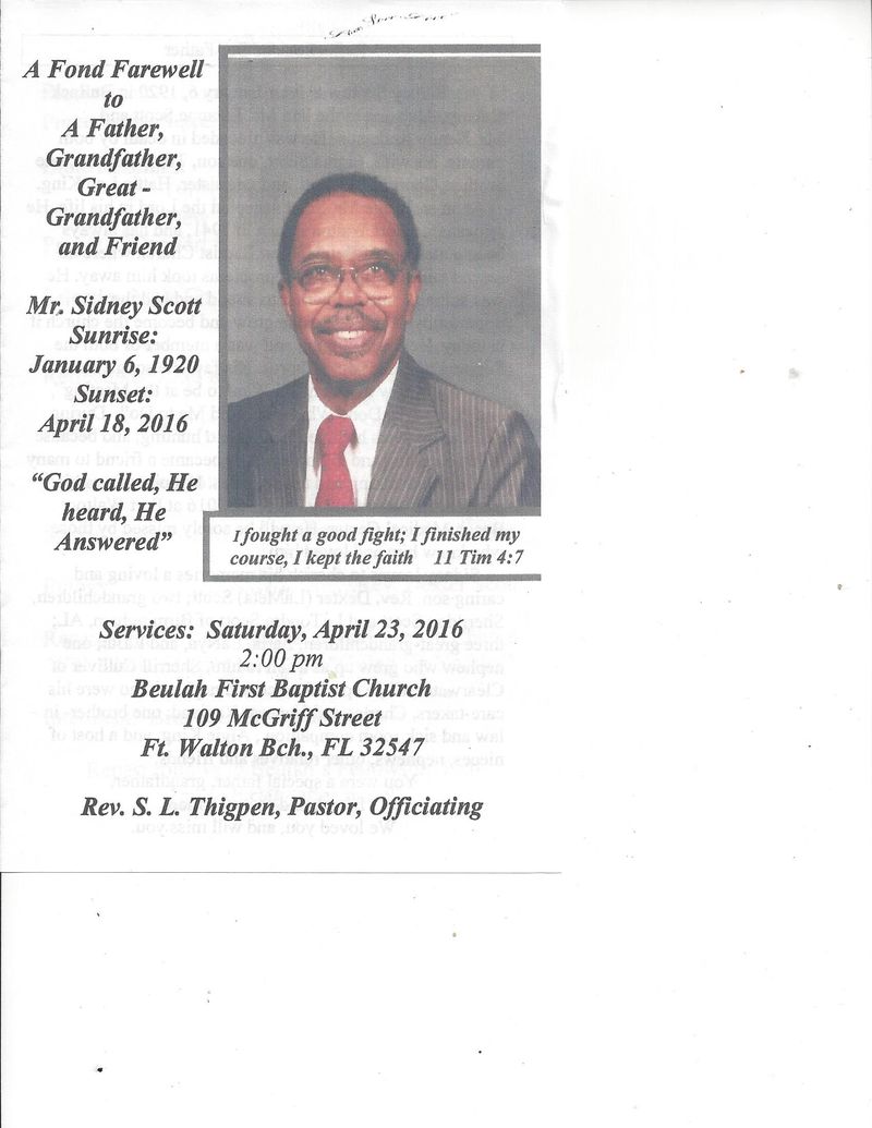 Sidney Scott Obituary - Death Notice and Service Information