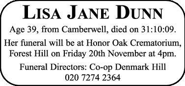 LISA DUNN Obituary - Death Notice and Service Information