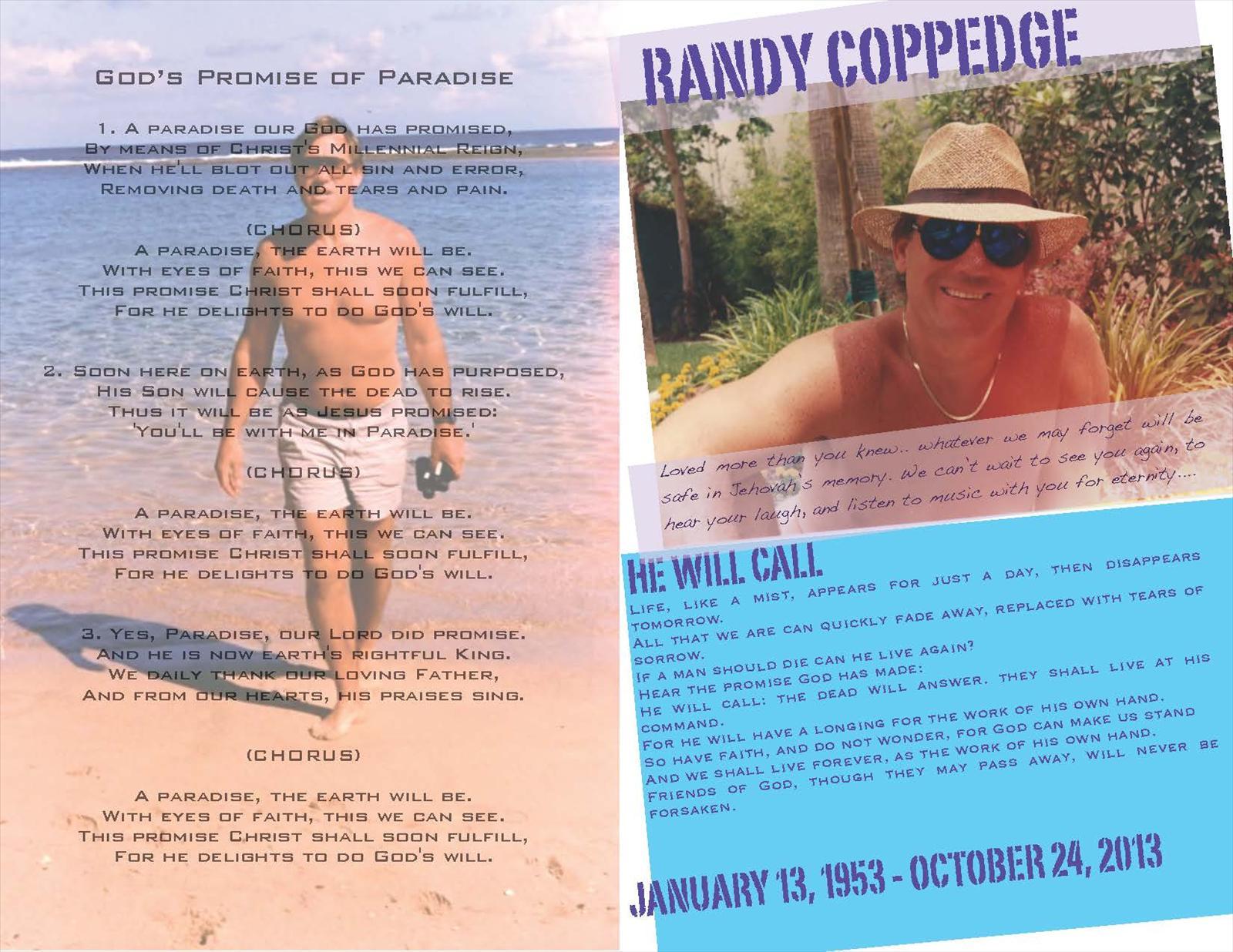Randall "Randy" Coppedge Obituary - Death Notice and Service Information