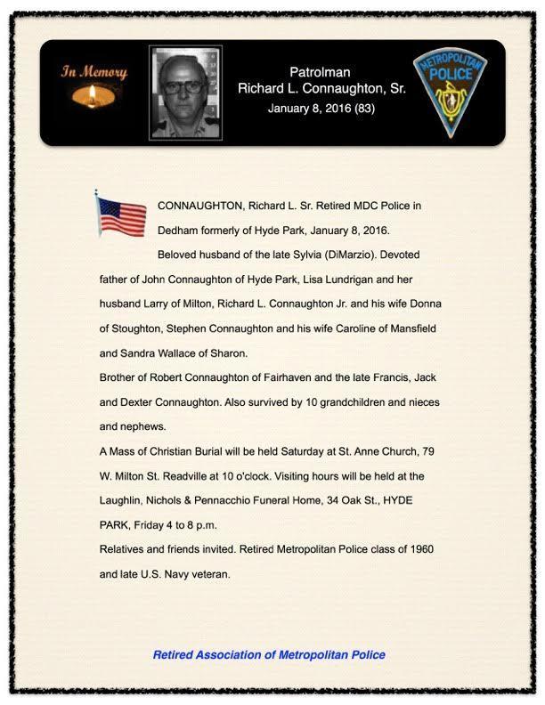 RICHARD CONNAUGHTON Obituary (2016) - Hyde Park, MA - Boston Globe
