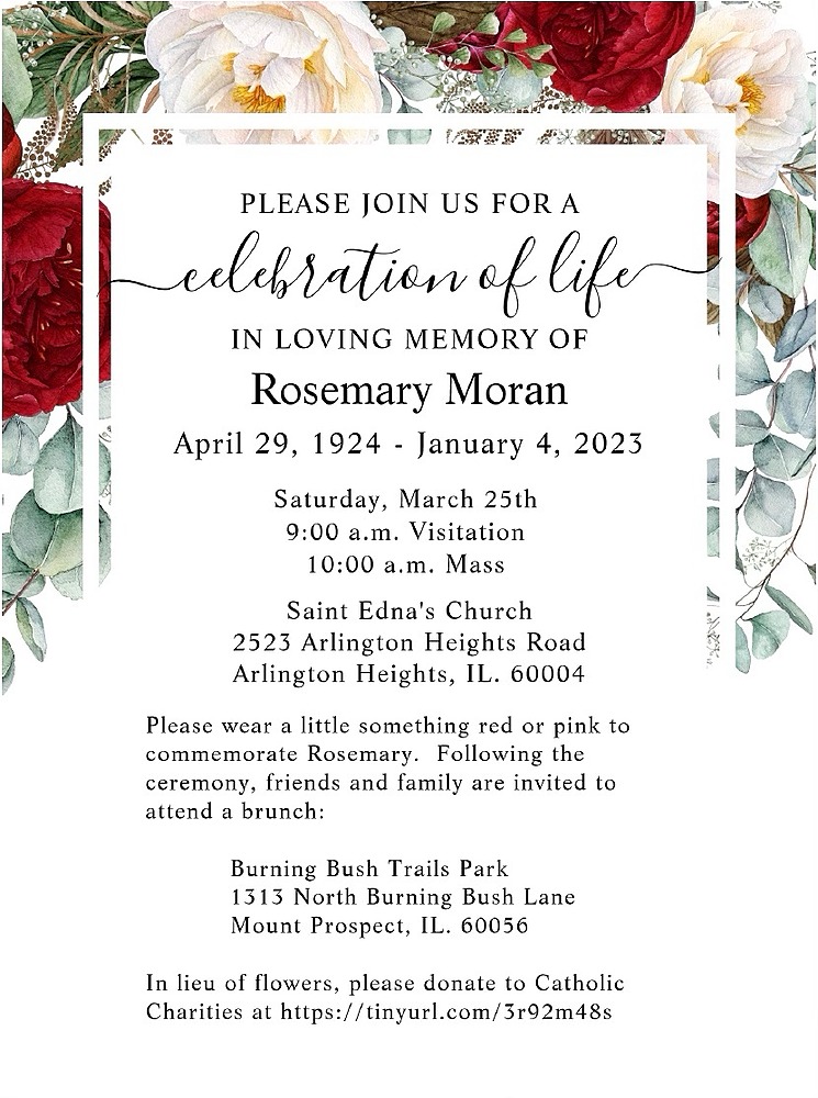 Rosemary Moran Obituary (1924 - 2023) - Legacy Remembers
