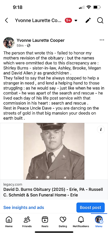 David D. Burns Obituary (2025) - Erie, PA - Russell C. Schmidt & Son ...