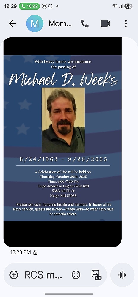 Michael Weeks Obituary (1963 - 2025) - St Paul, MN - MilitaryTimes.com